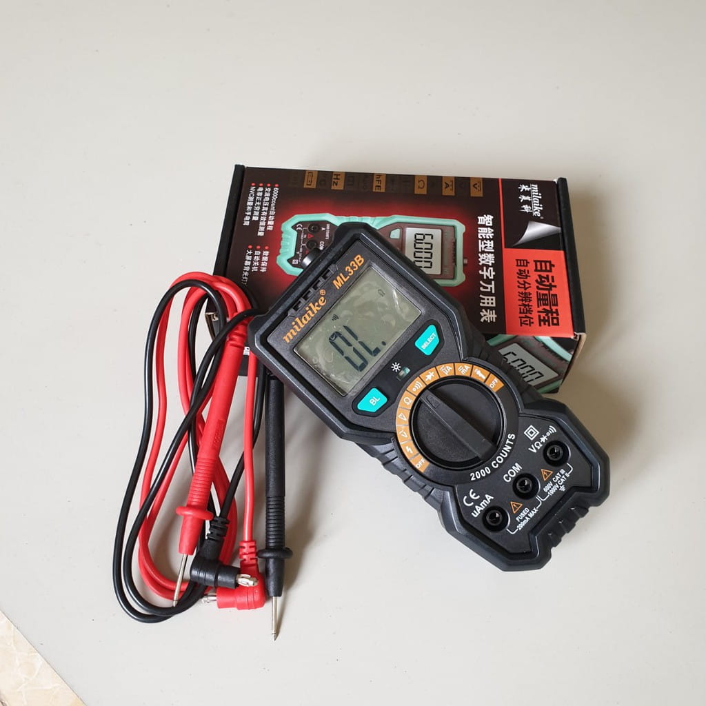 Đồng hồ đo điện vạn năng ML38B có đèn pin và led màn hình kèm pin 9v hàng cao cấp